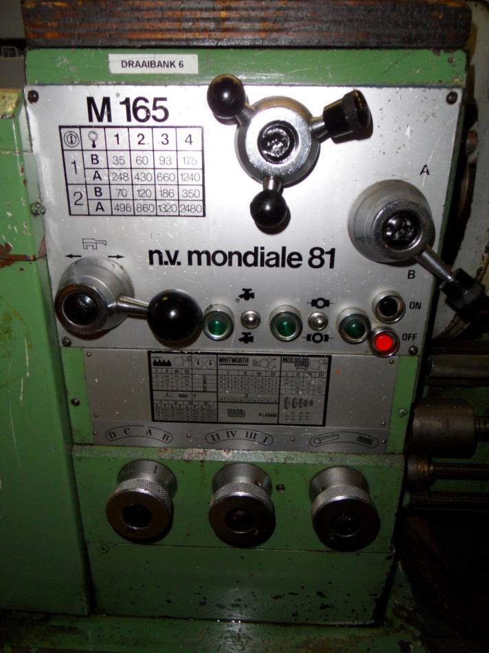 Mondiale - verkocht model : M165 Draaimachines Machinehandel De Leeuw