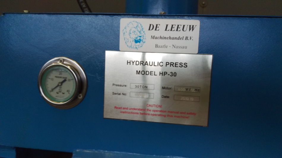 Hydraulische garage pers HP-30 ** Nieuw ** Machinehandel De Leeuw
